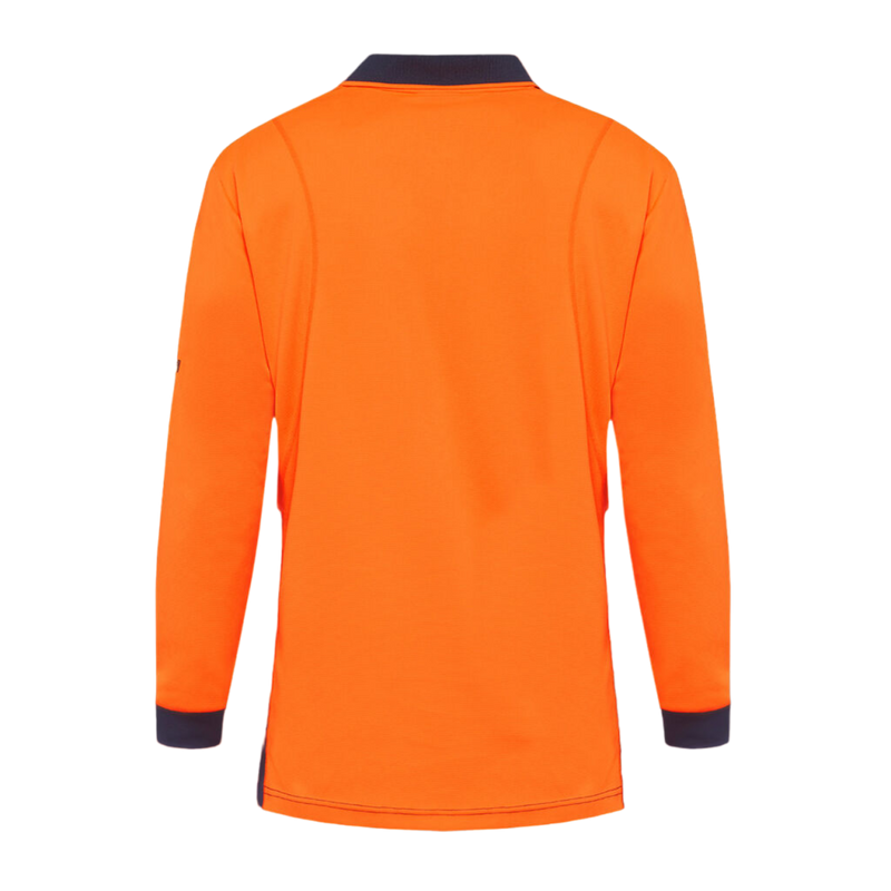 KingGee Men's Workcool Hyperfreeze Hi-Vis Two Tone Long Sleeve Polo Sh